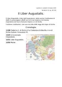 Il Liber Augustalis. | Dispense di Storia Medievale | Docsity