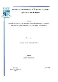 DEFINIR EL CONCEPTO DE: HIPOSMIA, DISOSMIA, PAROSMIA, CACOSMIA ...