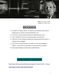 Emmanuel Lévinas - filosofo della fenomenologia - Docsity
