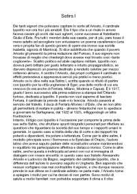 Satira I Ludovico Ariosto - Docsity