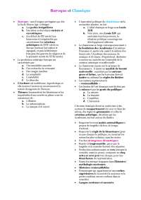 Comparaison entre Baroque et Classicisme - Docsity