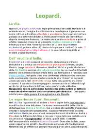 Alcuni appunti su leopardi - Docsity