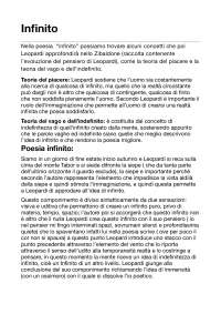 Leopardi infinito spiegazione poesia - Docsity
