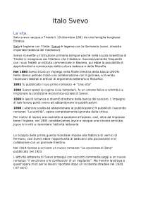 Italo Svevo-vita e opere - Docsity