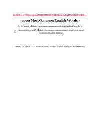 1000 Most Common English Words - Docsity