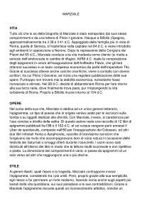 Riassunto su vita e opere di Marziale - Docsity