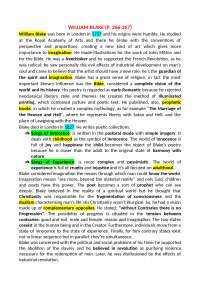 William Blake - biography and works - Docsity