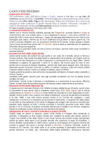 CANTO XIII INFERNO - PARAFRASI - Docsity
