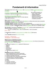 Riassunto Fondamenti di informatica - Docsity