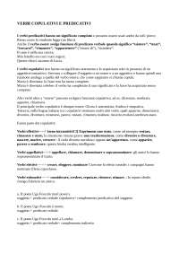 Verbi predicativi e copulativi - Docsity