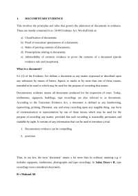 Documentary evidence - Docsity