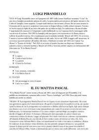 LUIGI PIRANDELLO, VITA E PRINCIPALI OPERE - Docsity