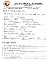 PRESENTE SIMPLE AFIRMATIVO Y NEGATIVO - Docsity