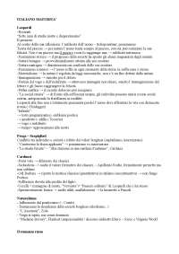 Appunti di letteratura italiana: Leopardi, Praga, Carducci, cenni sul Naturalismo, romanzo russo ...