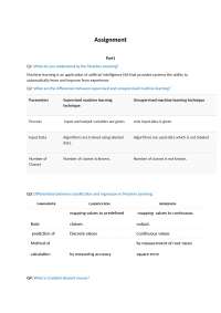 Machine learning Assignment - Docsity