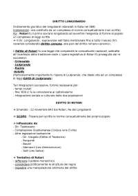 Diritto Longobardo, Editto di Rotari - Docsity