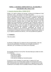 TEMA 3 HISTORIA: SEXENIO DEMOCRÁTICO. ECONOMÍA Y SOCIEDAD DEL SIGLO XIX - Docsity