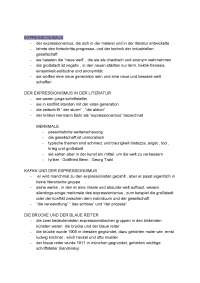 EXPRESSIONISMUS + FRANZ KAFKA RIASSUNTO IN TEDESCO - Docsity