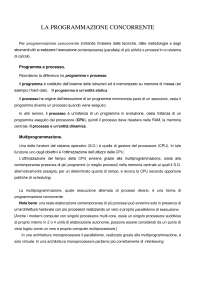Programmazione concorrente - Docsity