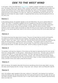 Ode to the west wind by Percy Bysshe Shelley - Docsity