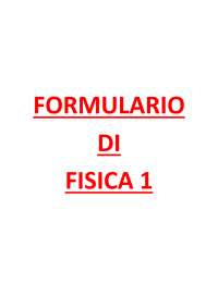 Formulario Fisica 1 2017/2018 - Docsity