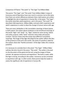 “The Lamb” & “The Tyger” by William Blake - Docsity