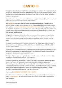 Terzo canto dell'Inferno di Dante Alighieri - Docsity