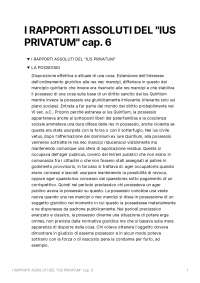Rapporti assoluti del Ius Privatum - Docsity