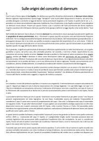 Riassunto “Sulle origini del concetto di Damnum” e “Damnum iniuria ...