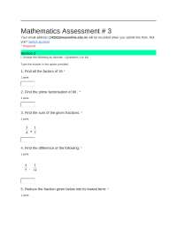 Mathematics Assessment # 3Forms - Docsity