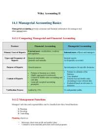 Managerial Accounting from WileyPlus - Docsity
