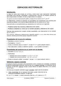 Espacios vectoriales-Algebra Lineal. - Docsity