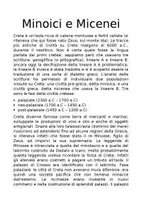 Minoici e Micenei riassuto - Docsity