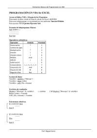 Programación VBA básico - Docsity