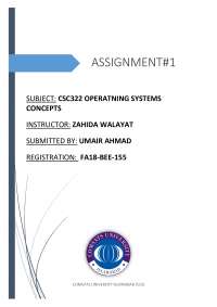 OPERATING SYSTEMS CONCEPTS ASSIGNMENT 1 - Docsity