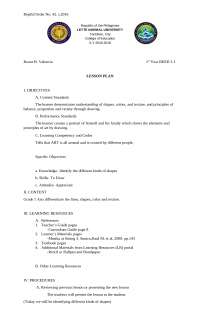 DEPED LESSON PLAN FOR THE STUDENT - Docsity