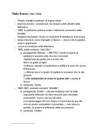 Italo Svevo - la vita, la poetica, le opere - Docsity