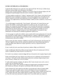 John Locke, epistola sulla tolleranza - Docsity