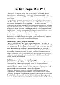 Storia: "La Belle Epoque" - Docsity