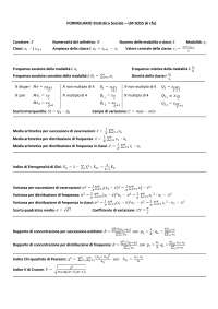 Formule di statistica descrittiva - Docsity