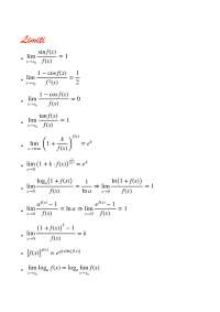 Formulario di Matematica sui limiti notevoli e generalizzati - Docsity
