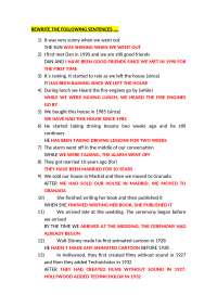 Reported speech ejercicios - Docsity