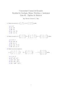 Algebra de matrices - Docsity