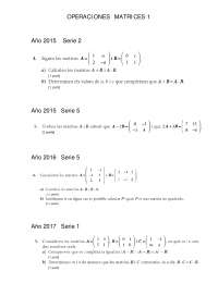 Matrices 1 ejercicios - Docsity