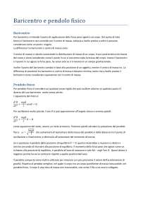Baricentro E Pendolo Fisico - Docsity
