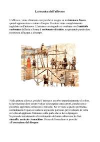 La tecnica dell'affresco e la tecnica a strappo - Docsity