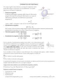 Formulario cinematica e dinamica rotazionale | Formulari di Fisica | Docsity