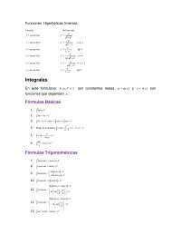 Formulario de Integrales - Docsity