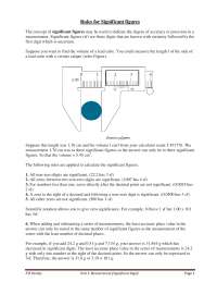 Notes on Significant figures - Docsity