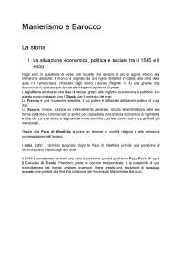 Manierismo e Barocco - Docsity